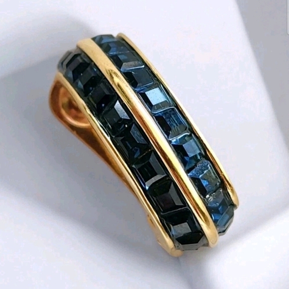 Nolan Miller | Jewelry | Vtg Nolan Miller Signed Blue Crystal Channel ...